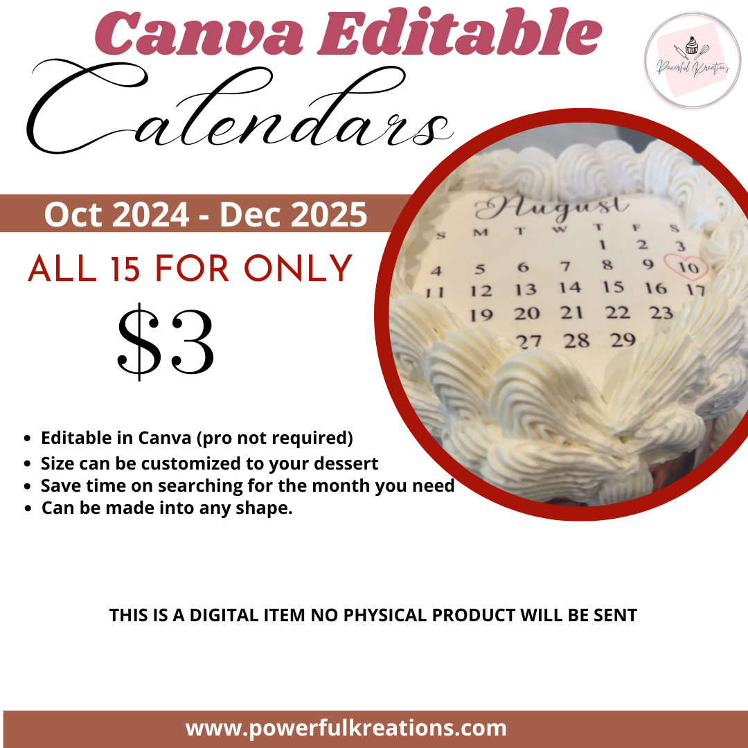 Canva Editable Calendars – Powerful Kreations